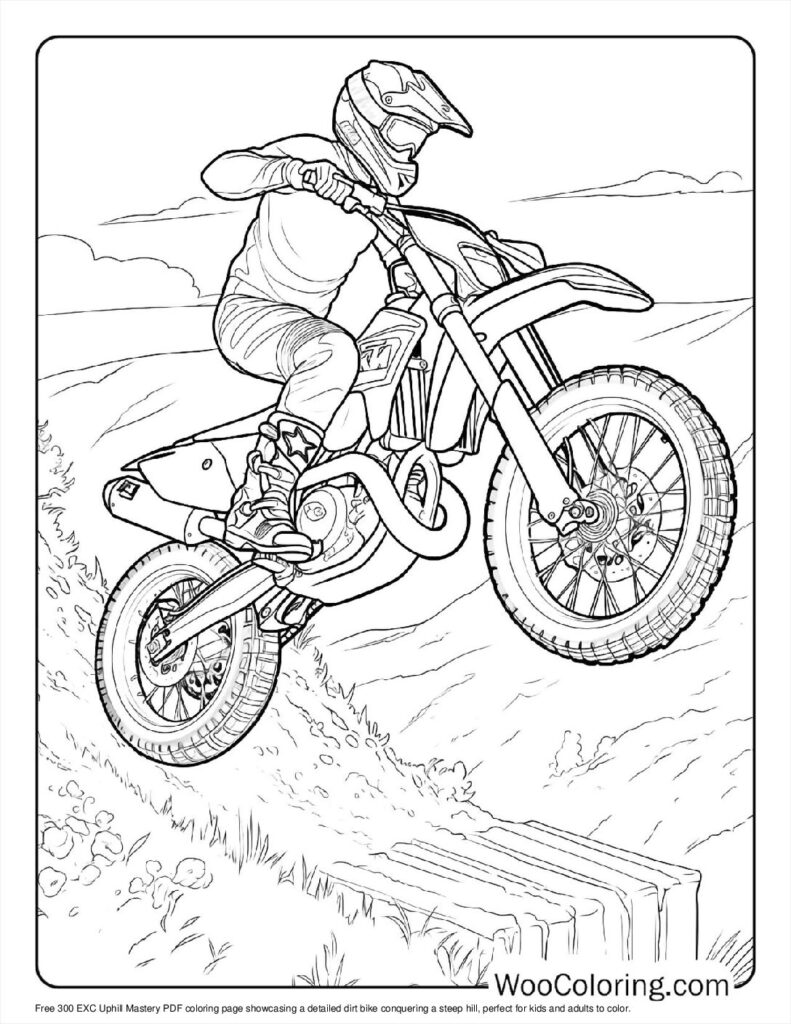 100+ Dirt Bike coloring pages (Free PDF To Print) | Woo Coloring