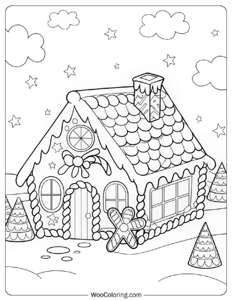 28 Gingerbread House Coloring Pages (Free PDF To Print) | Woo Coloring