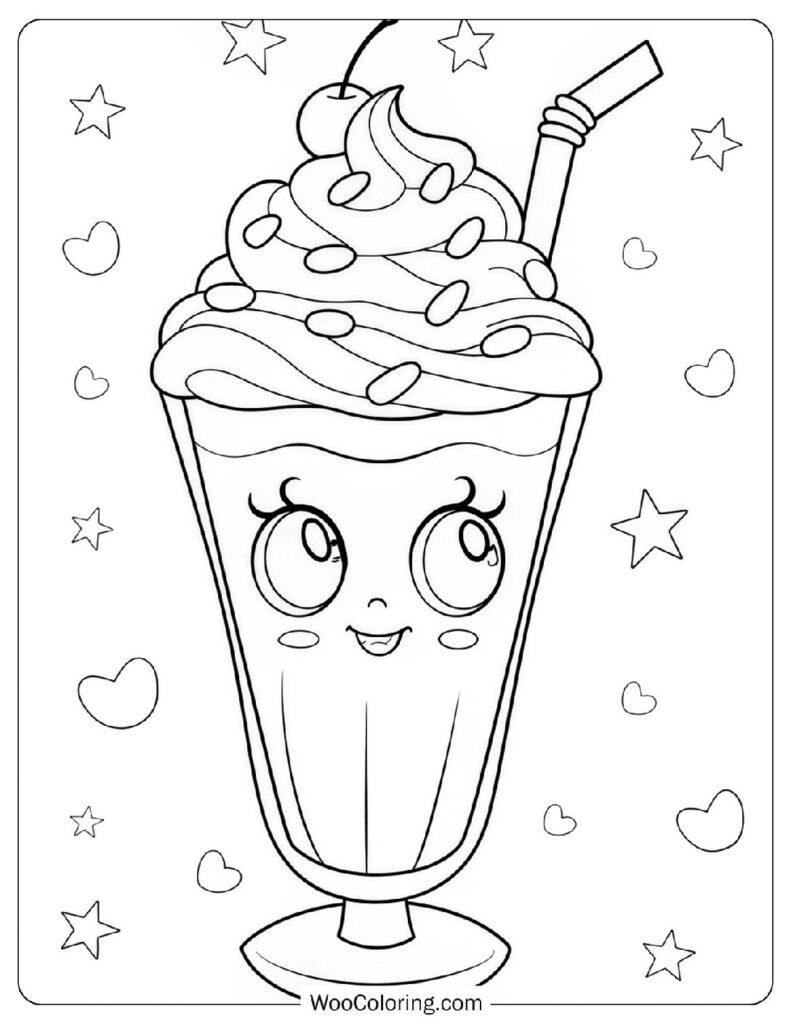 24 Milkshake Coloring Pages (Free PDF To Print) | Woo Coloring