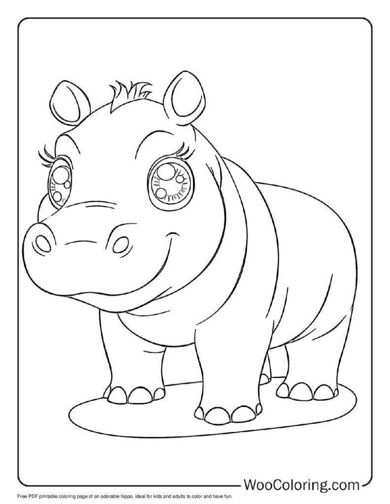 100+ Hippo coloring pages (Free PDF To Print) | Woo Coloring