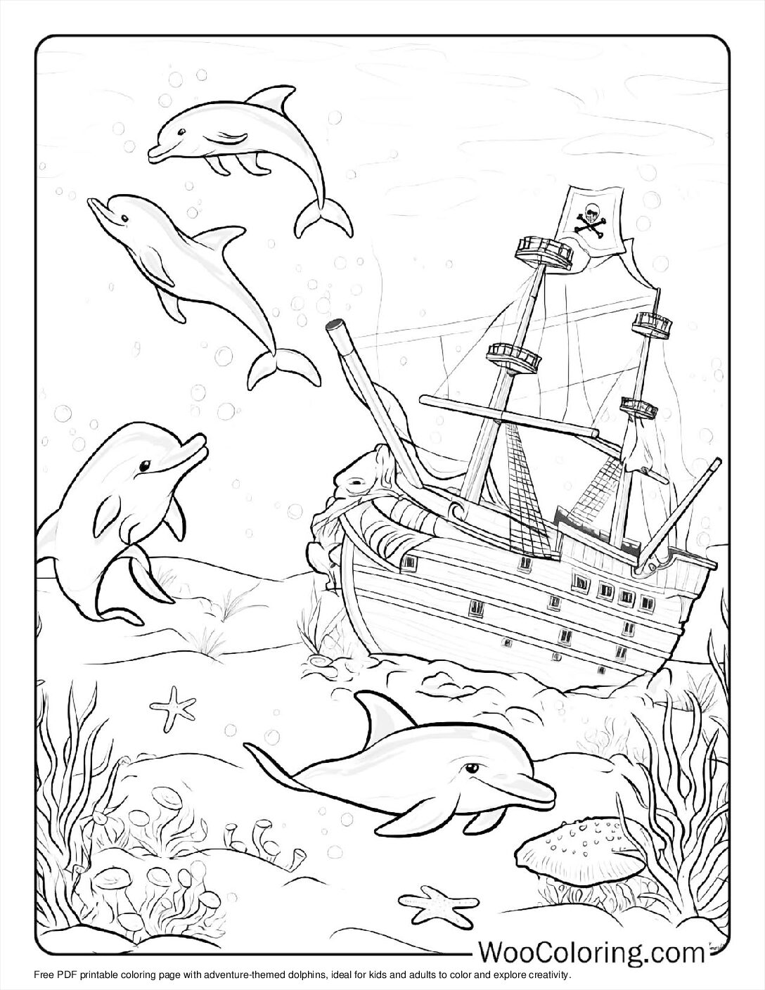 100+ Dolphin coloring pages (Free PDF To Print) | Woo Coloring