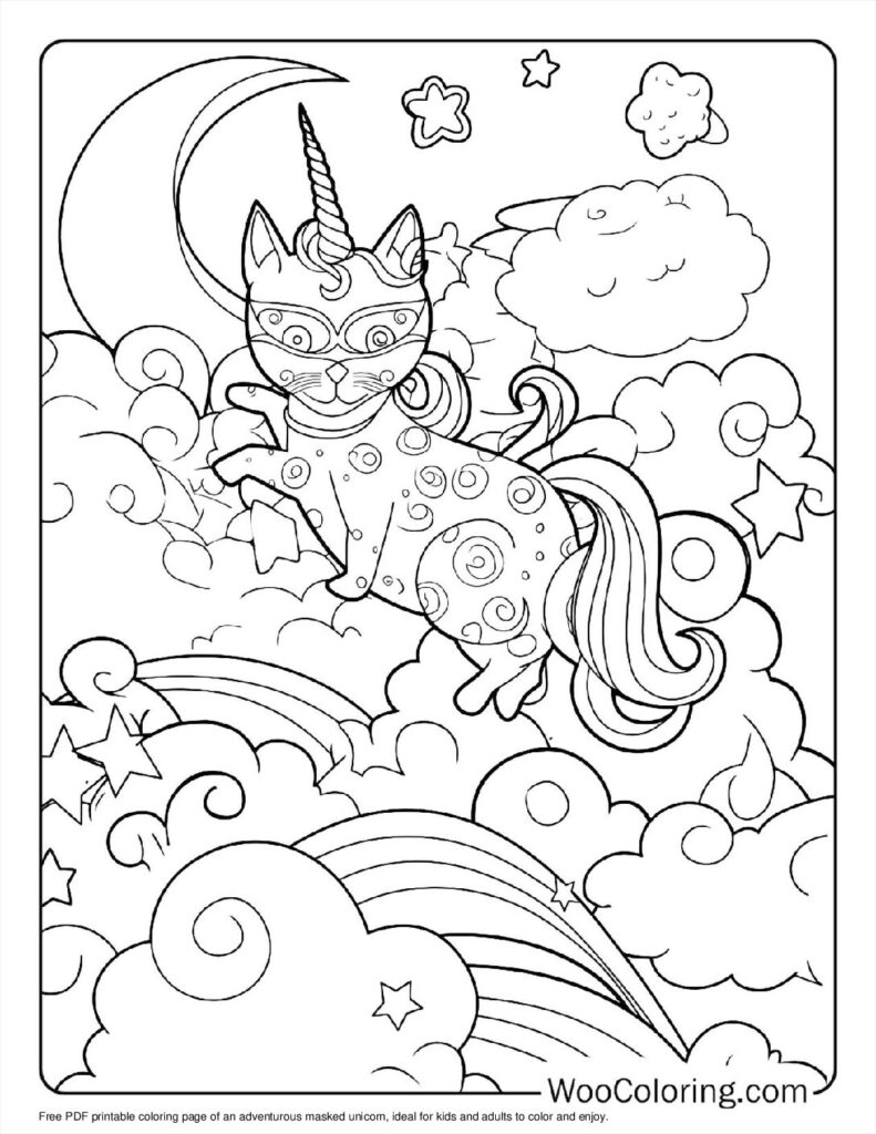 100+ Unicorn Cat coloring pages (Free PDF To Print) | Woo Coloring