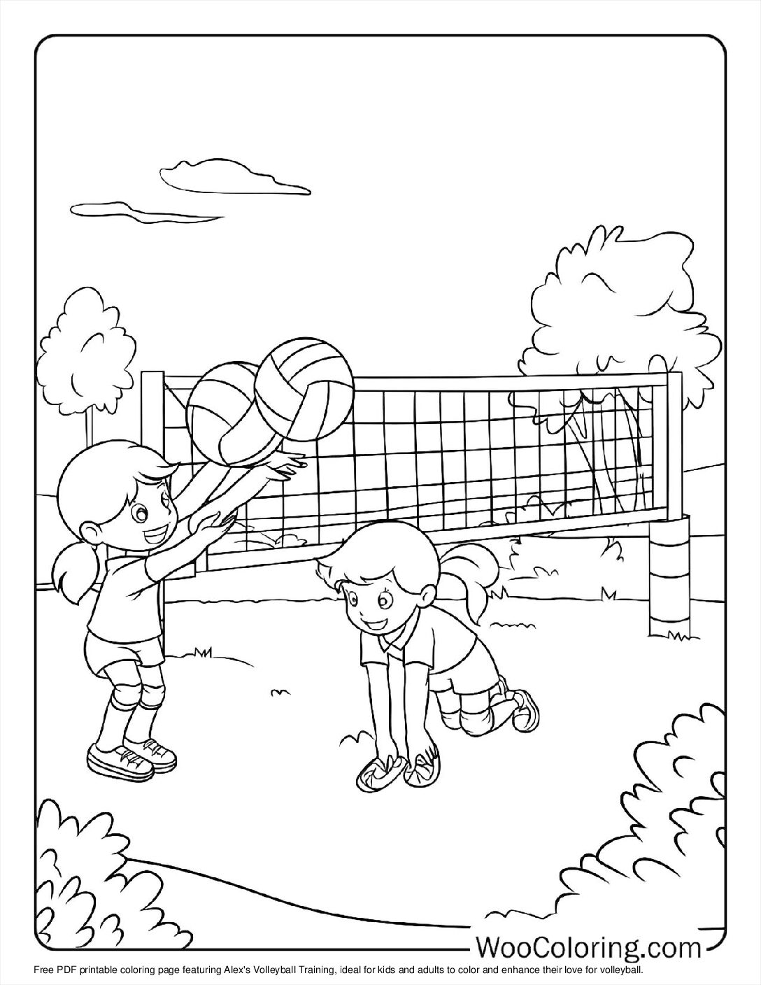 100+ Volleyball coloring pages (Free PDF To Print) | Woo Coloring