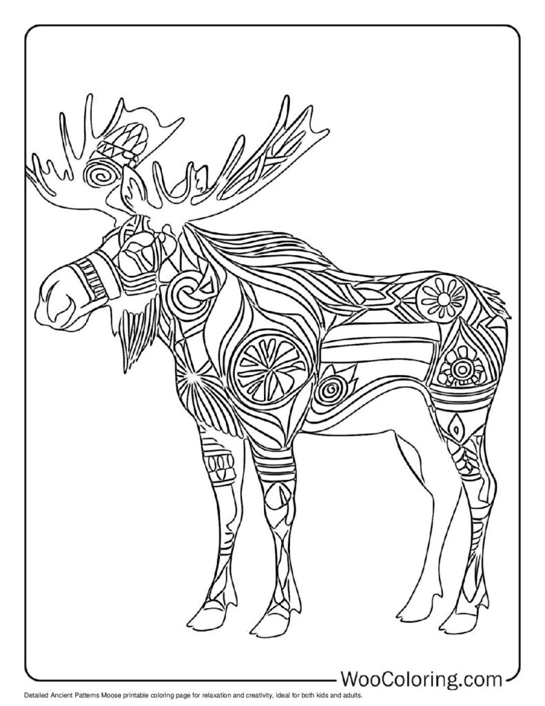 100+ Moose coloring pages (Free PDF To Print) | Woo Coloring
