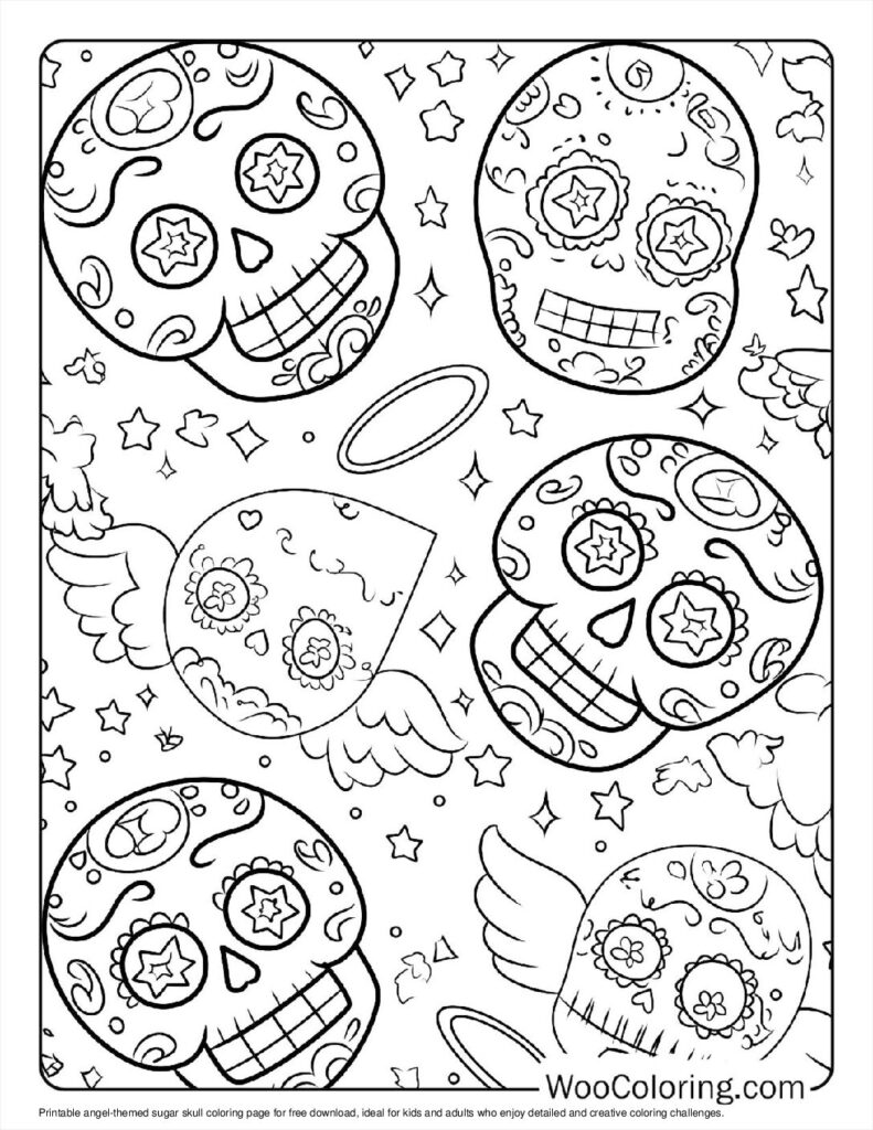100+ Sugar Skulls coloring pages (Free PDF To Print) | Woo Coloring