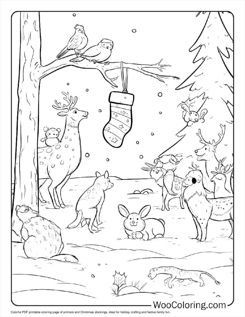 100+ Christmas Stockings coloring pages (Free PDF To Print) | Woo Coloring