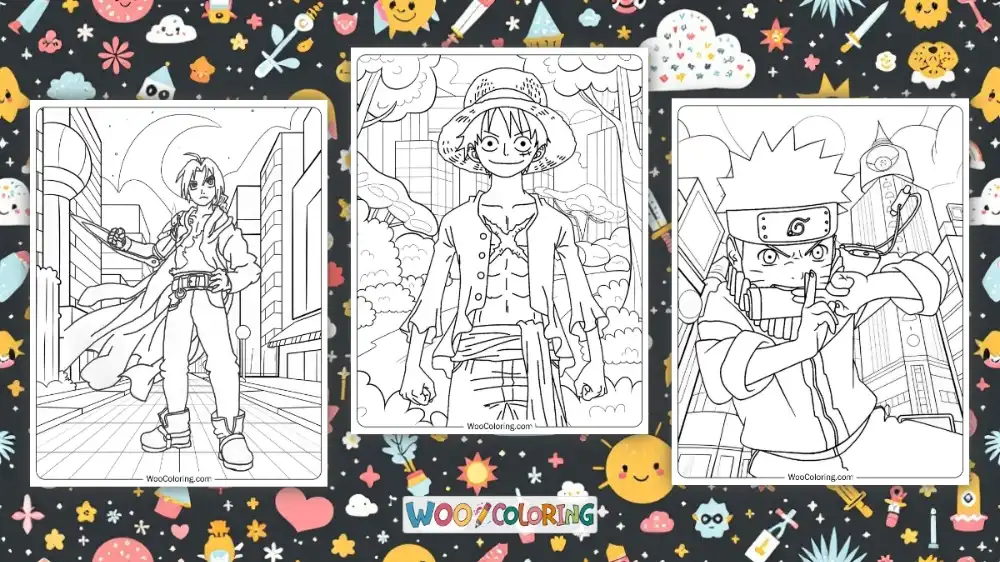 40 Anime Coloring Pages (Free PDF To Print) | Woo Coloring