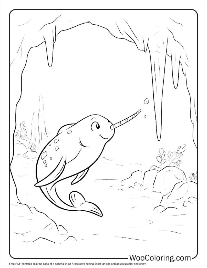 100+ Narwhal coloring pages (Free PDF To Print) | Woo Coloring