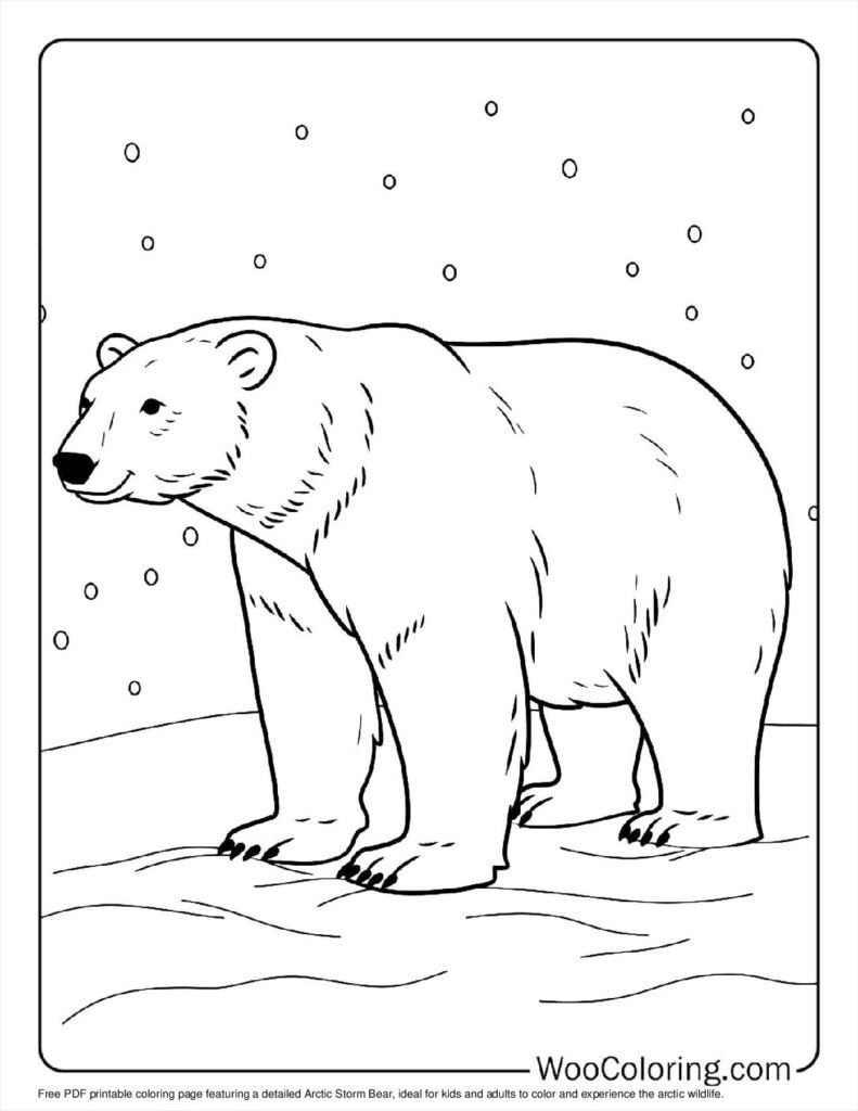 100+ Polar Bear coloring pages (Free PDF To Print) | Woo Coloring