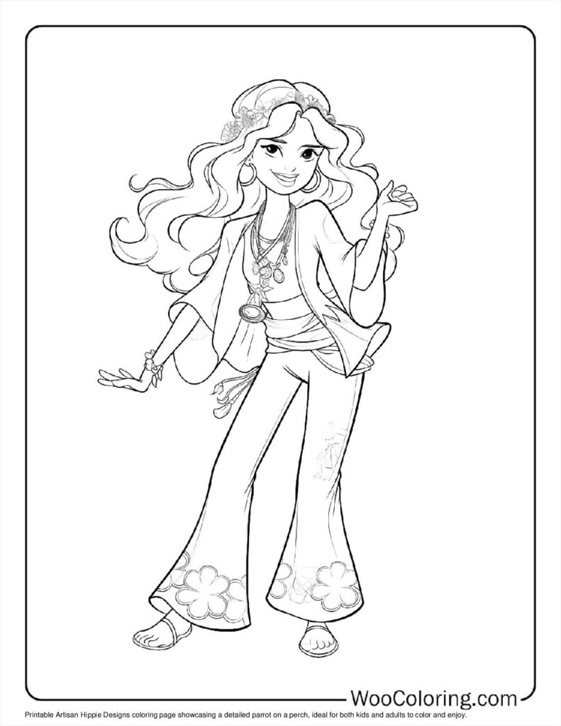 100+ Hippie coloring pages (Free PDF To Print) | Woo Coloring