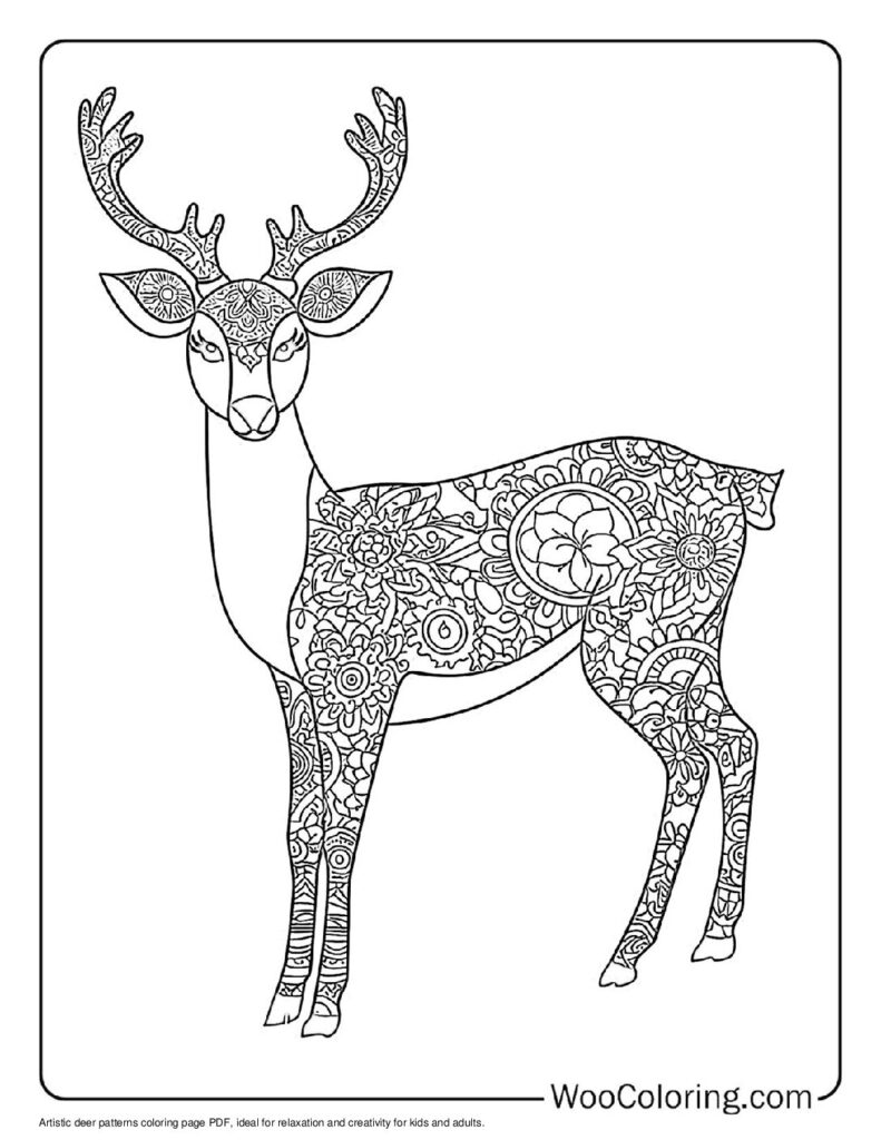 100+ Deer coloring pages (Free PDF To Print) | Woo Coloring