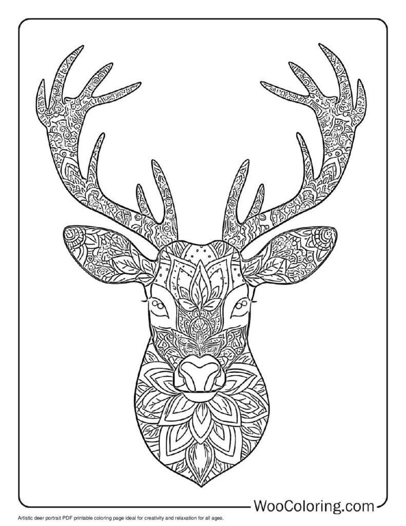 100+ Deer coloring pages (Free PDF To Print) | Woo Coloring