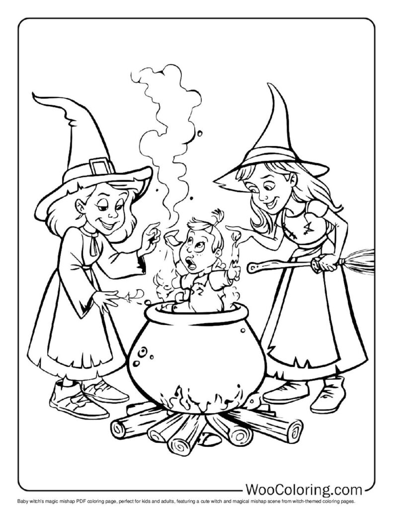 100+ Witch coloring pages (Free PDF To Print) | Woo Coloring
