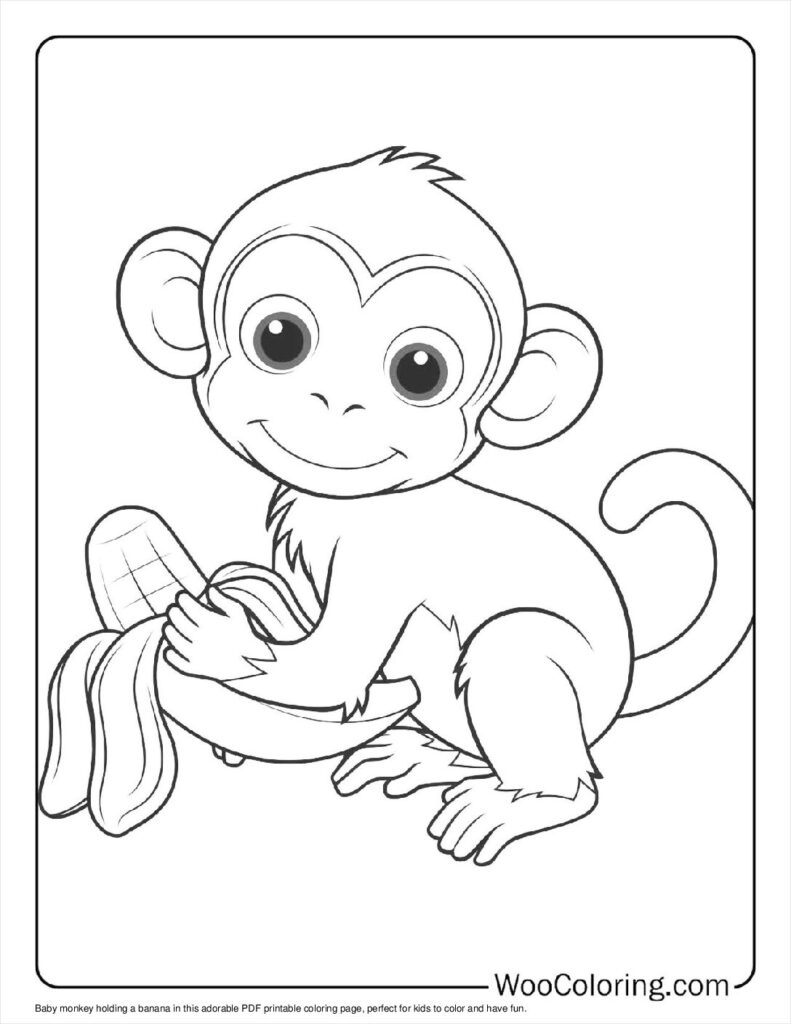 100+ Monkey coloring pages (Free PDF To Print) | Woo Coloring