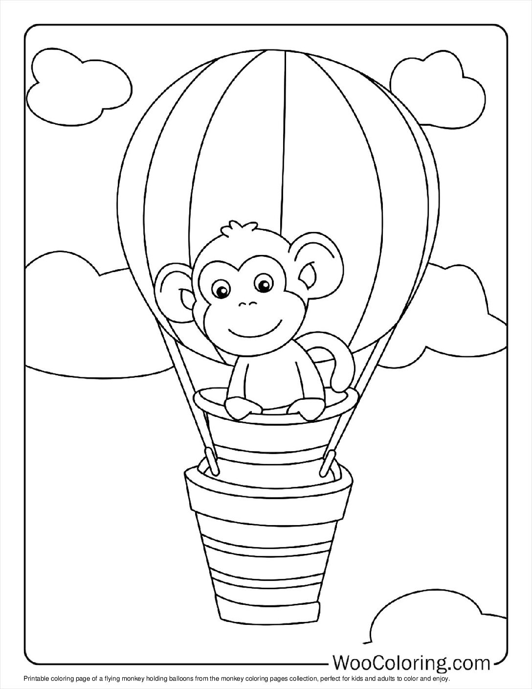 100+ Monkey coloring pages (Free PDF To Print) | Woo Coloring