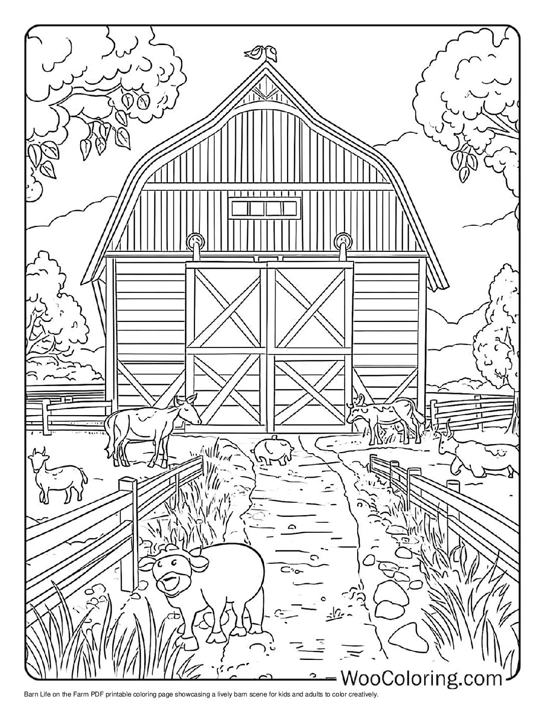 100+ Farm coloring pages (Free PDF To Print) | Woo Coloring