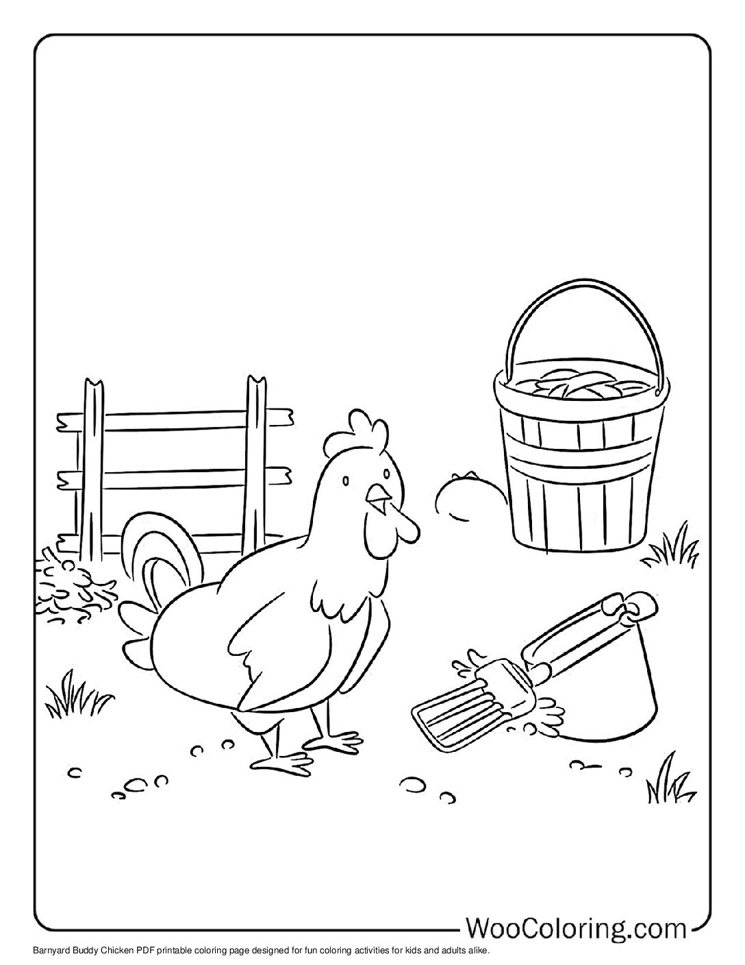 100+ Chicken coloring pages (Free PDF To Print) | Woo Coloring