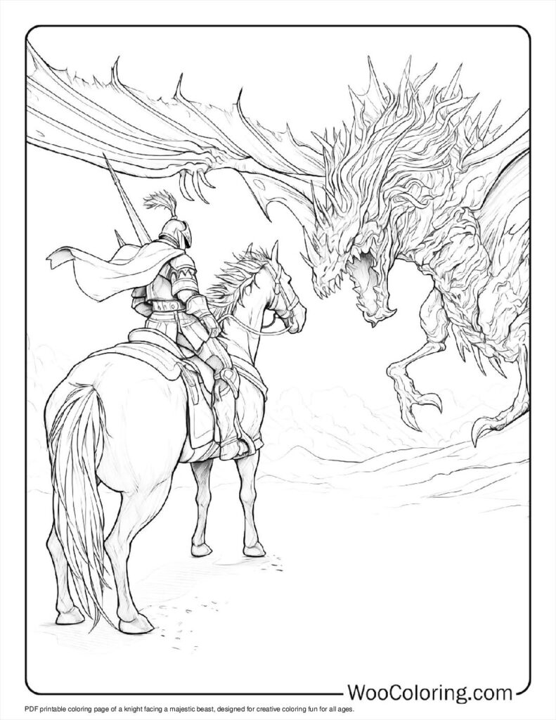 100+ Knight coloring pages (Free PDF To Print) | Woo Coloring