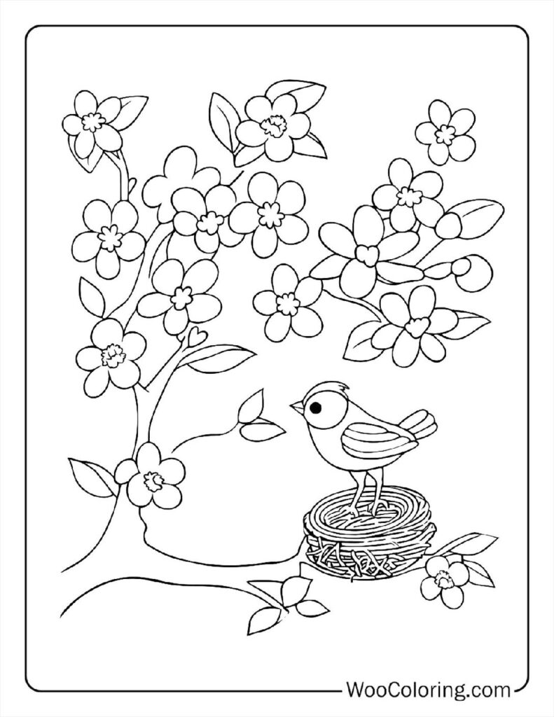 100+ Spring coloring pages (Free PDF To Print) | Woo Coloring