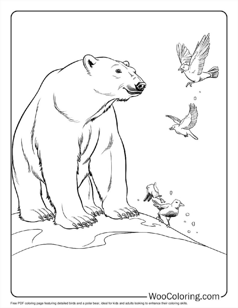 100+ Polar Bear coloring pages (Free PDF To Print) | Woo Coloring