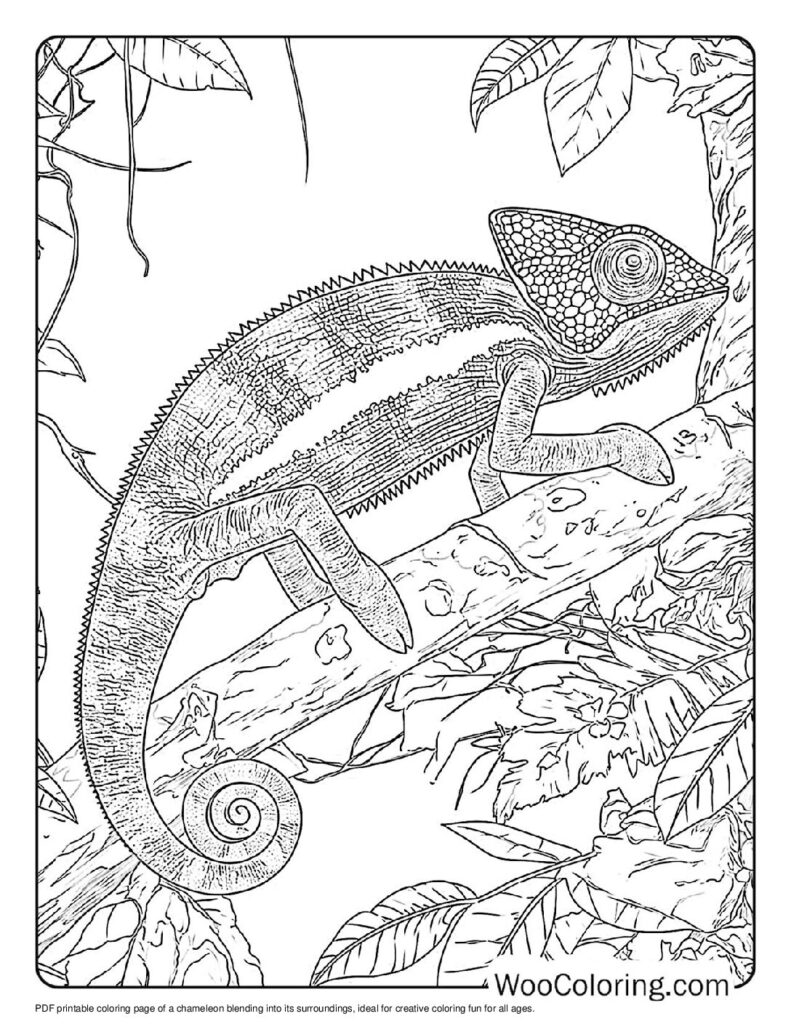 100+ Chameleon coloring pages (Free PDF To Print) | Woo Coloring