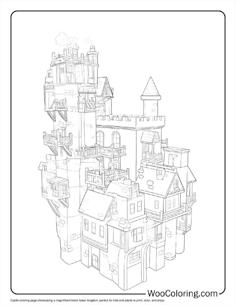 100+ Castle coloring pages (Free PDF To Print) | Woo Coloring