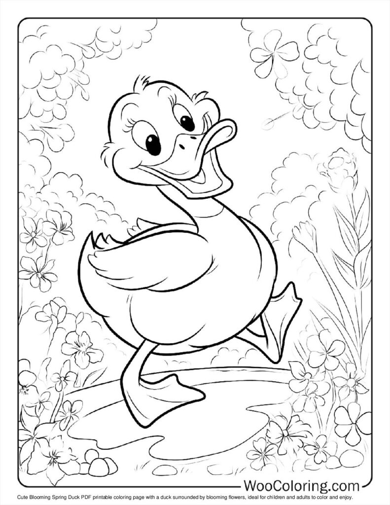 100+ Duck coloring pages (Free PDF To Print) | Woo Coloring