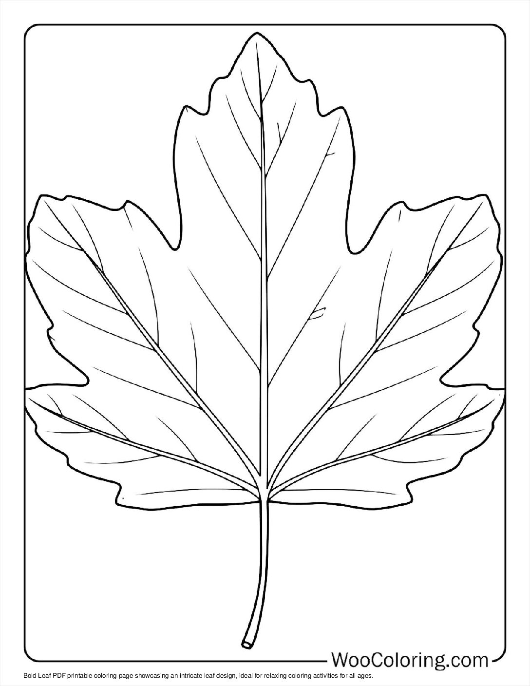 100+ Leaf coloring pages (Free PDF To Print) | Woo Coloring