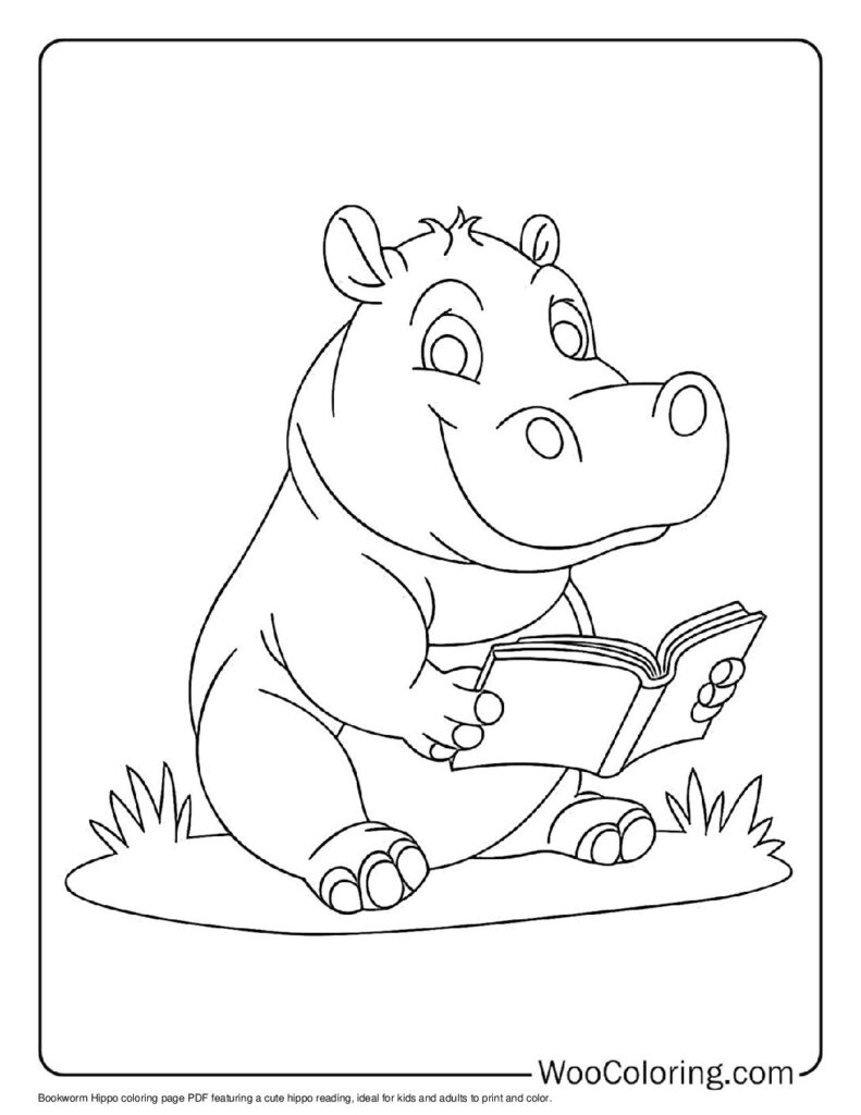 100+ Hippo coloring pages (Free PDF To Print) | Woo Coloring