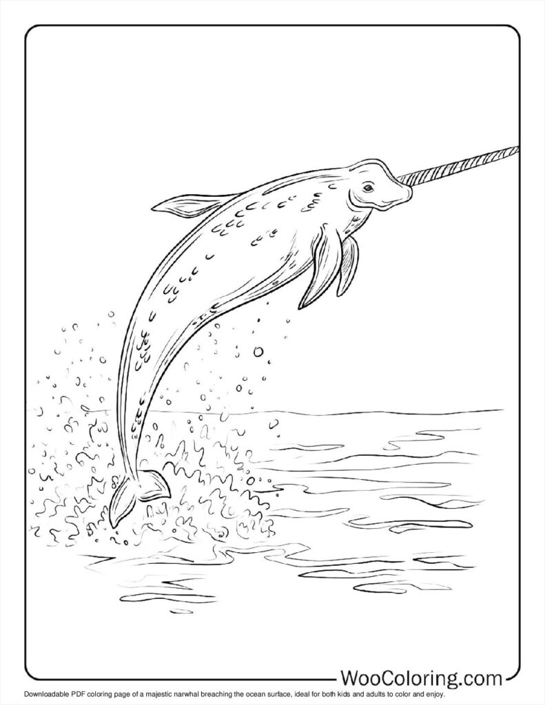 100+ Narwhal coloring pages (Free PDF To Print) | Woo Coloring