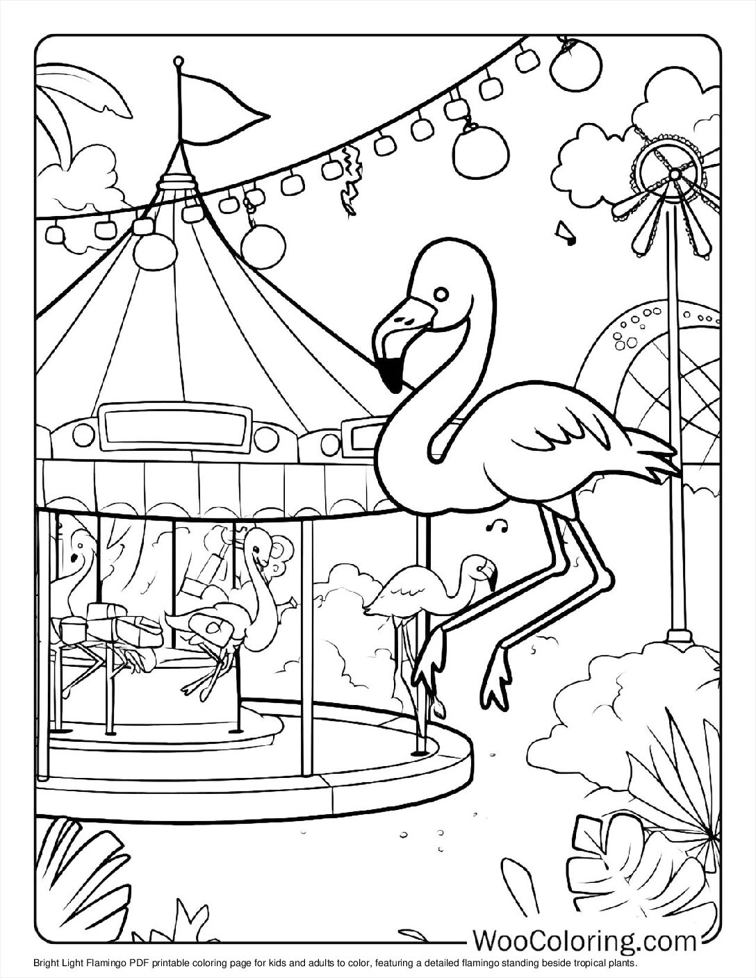 100+ Flamingo coloring pages (Free PDF To Print) | Woo Coloring