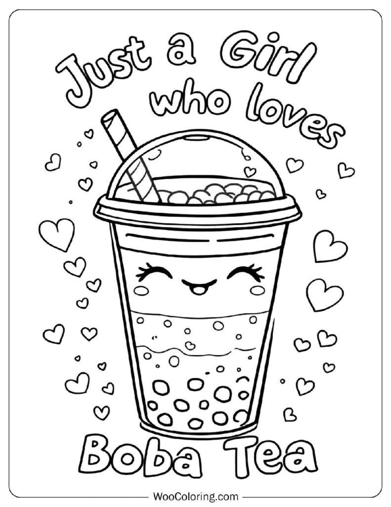 24 Boba Tea Coloring Pages (Free PDF To Print) | Woo Coloring
