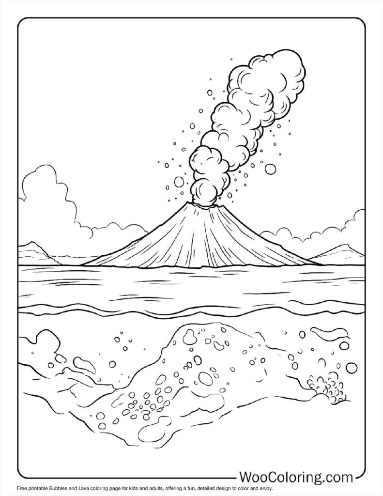 100+ Volcano coloring pages (Free PDF To Print) | Woo Coloring