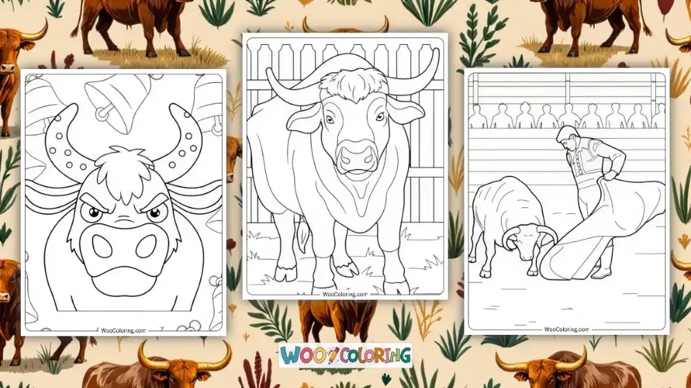 100+ Bull coloring pages (Free PDF To Print) | Woo Coloring