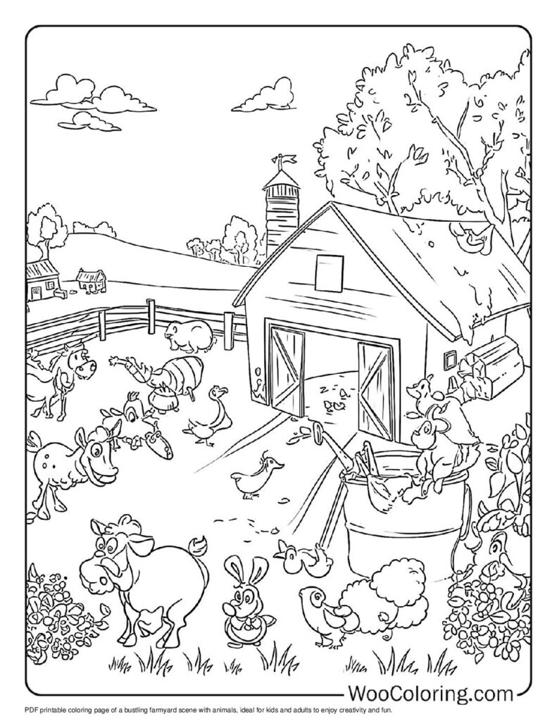 100+ Farm coloring pages (Free PDF To Print) | Woo Coloring