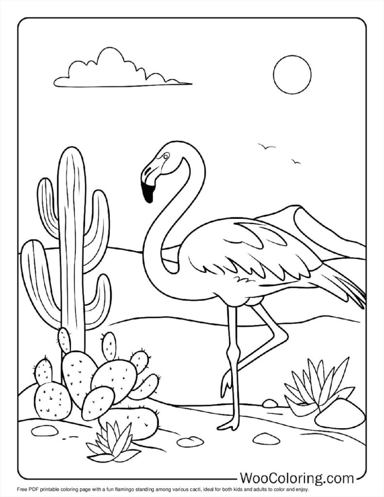 100+ Flamingo coloring pages (Free PDF To Print) | Woo Coloring