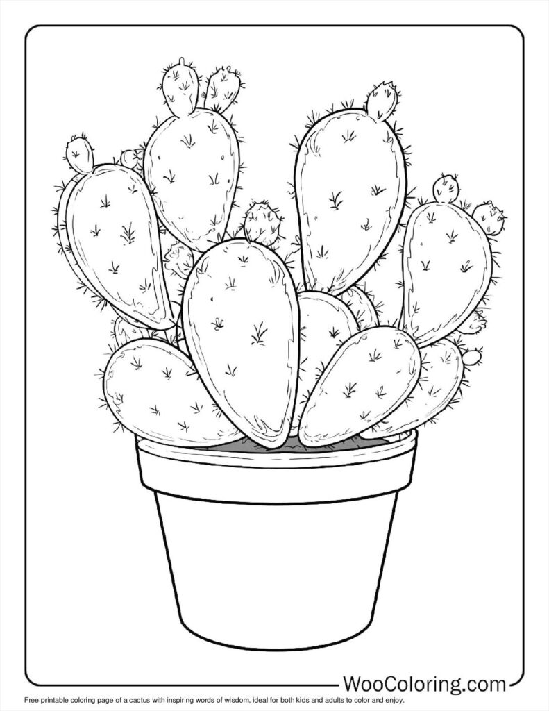 100+ Cactus coloring pages (Free PDF To Print) | Woo Coloring
