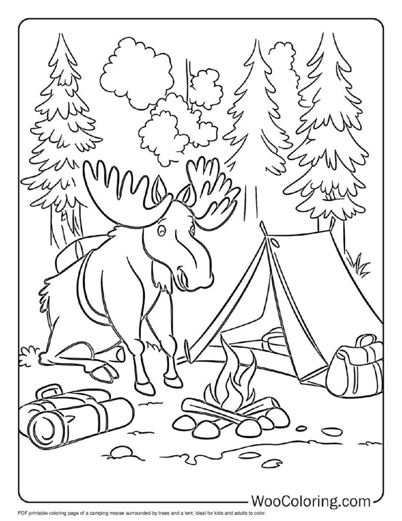 100+ Moose coloring pages (Free PDF To Print) | Woo Coloring