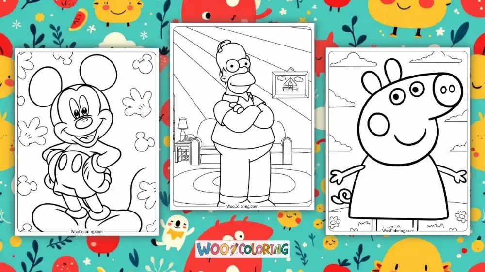 100+ Cartoon coloring pages (Free PDF To Print) | Woo Coloring