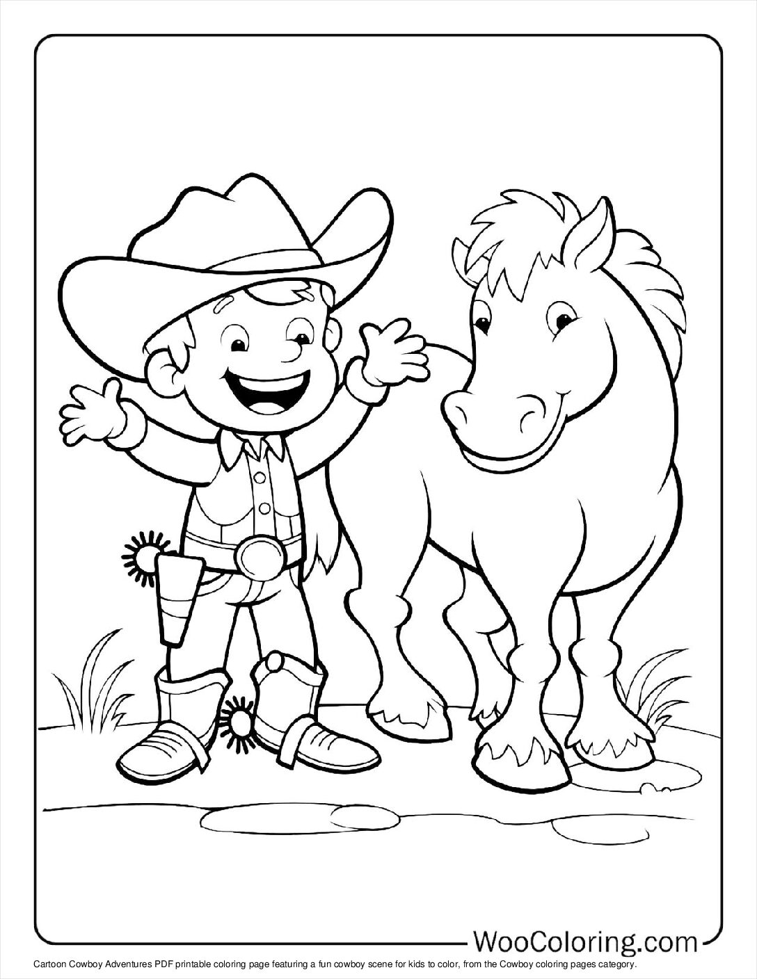 100+ Cowboy coloring pages (Free PDF To Print) | Woo Coloring