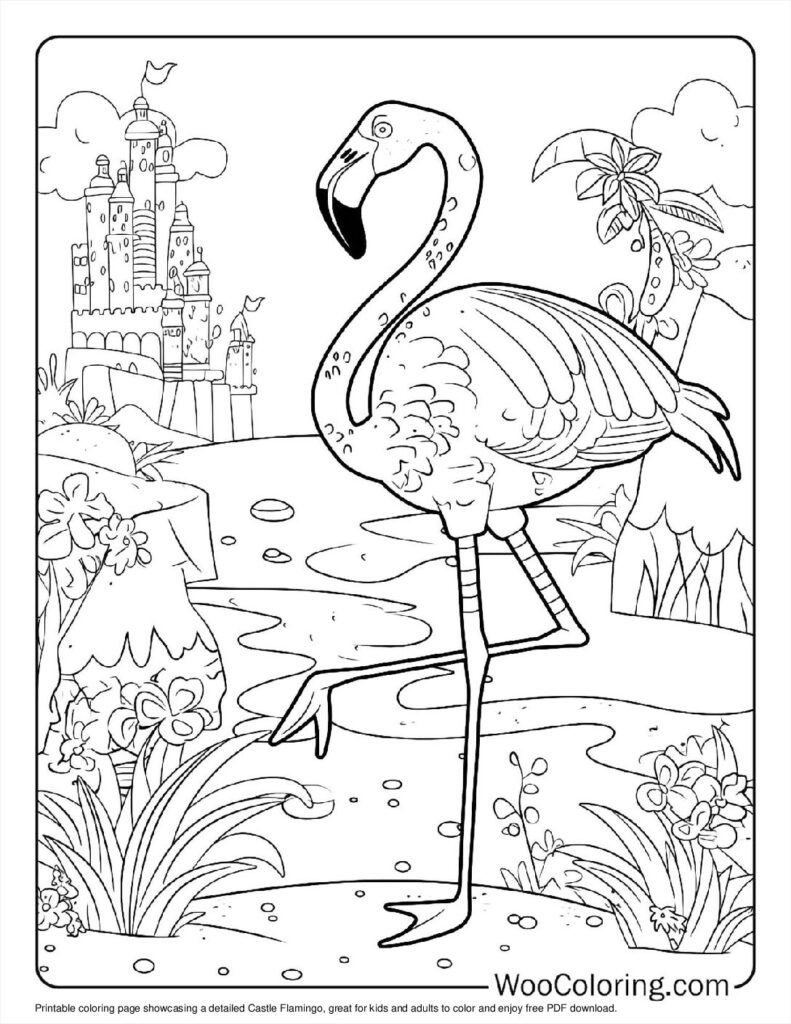100+ Flamingo coloring pages (Free PDF To Print) | Woo Coloring