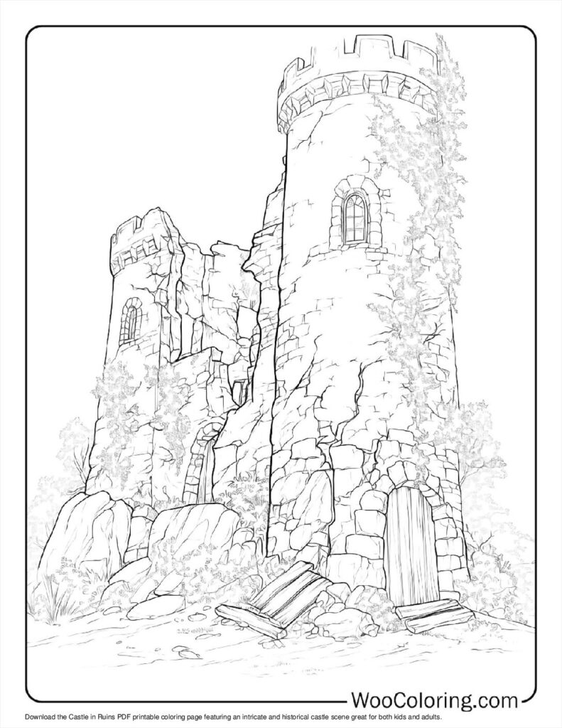 100+ Castle coloring pages (Free PDF To Print) | Woo Coloring