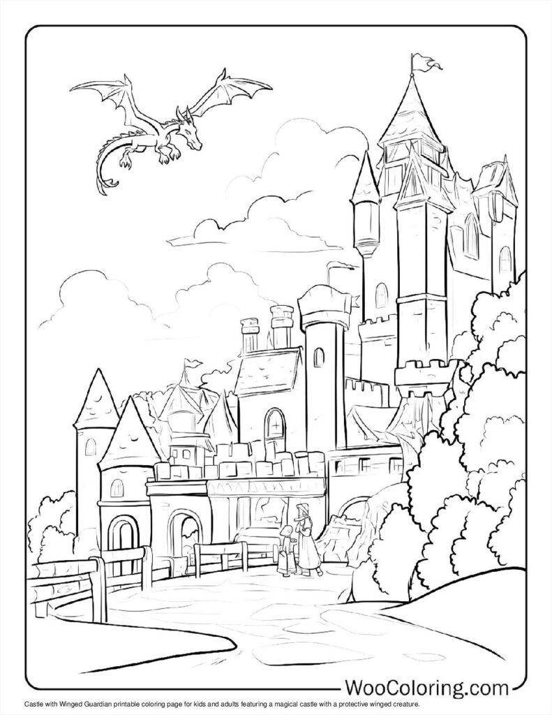 100+ Castle coloring pages (Free PDF To Print) | Woo Coloring