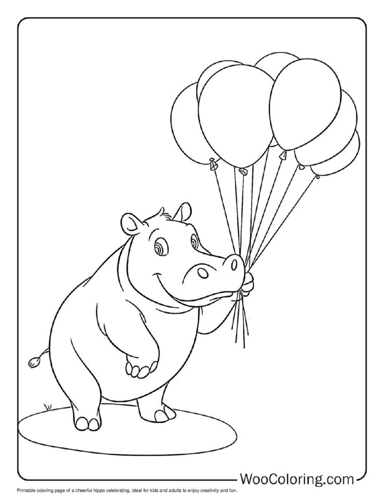 100+ Hippo coloring pages (Free PDF To Print) | Woo Coloring
