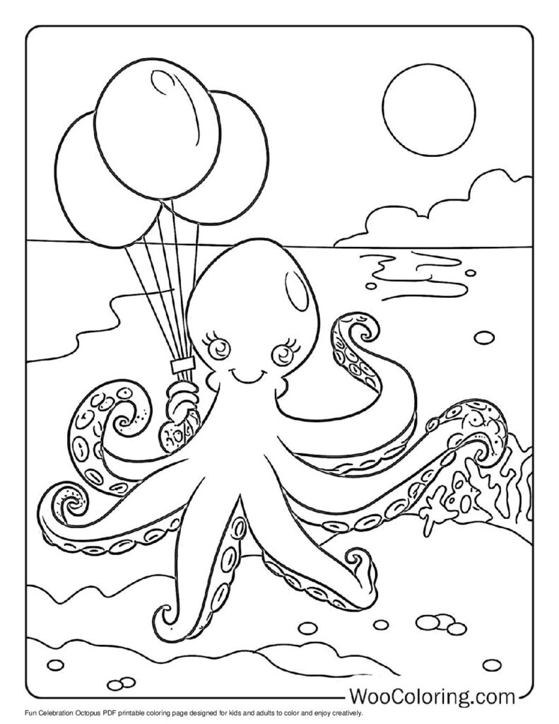 100+ Octopus coloring pages (Free PDF To Print) | Woo Coloring