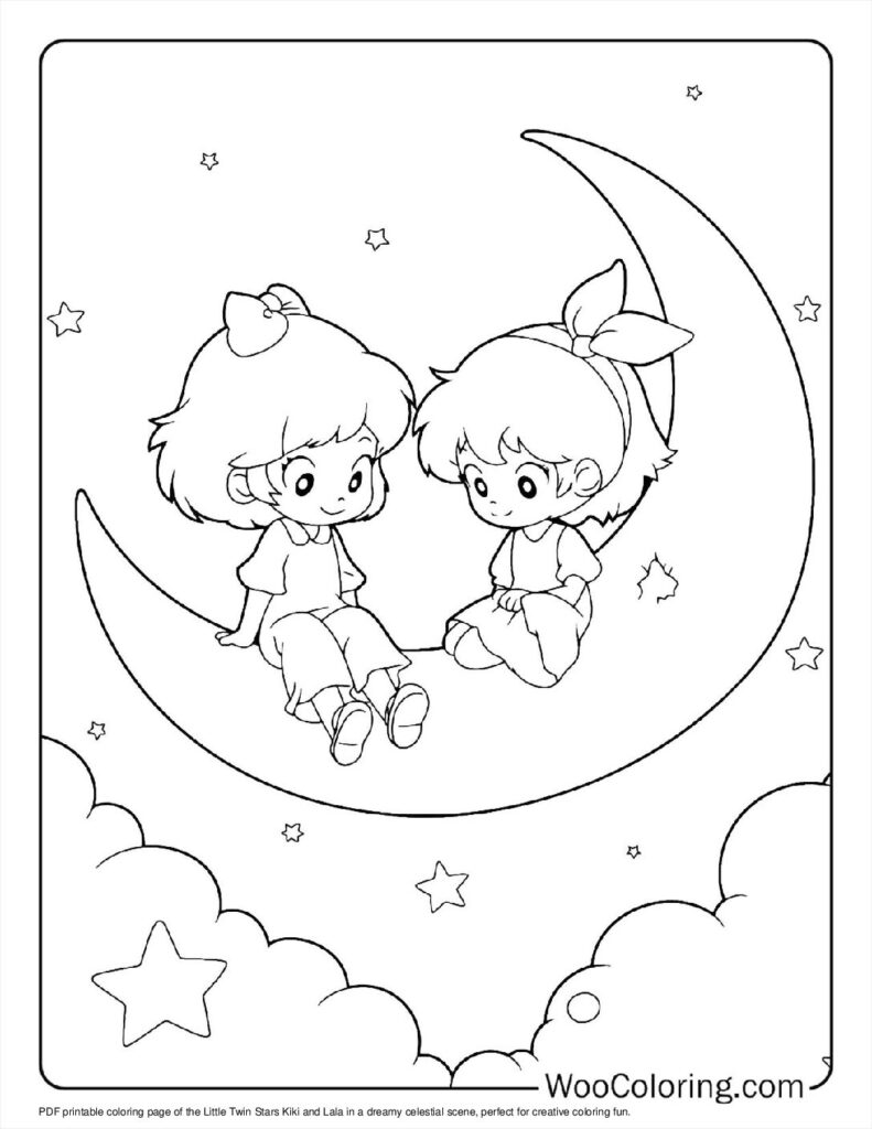 100+ Little Twin Stars coloring pages (Free PDF To Print) | Woo Coloring