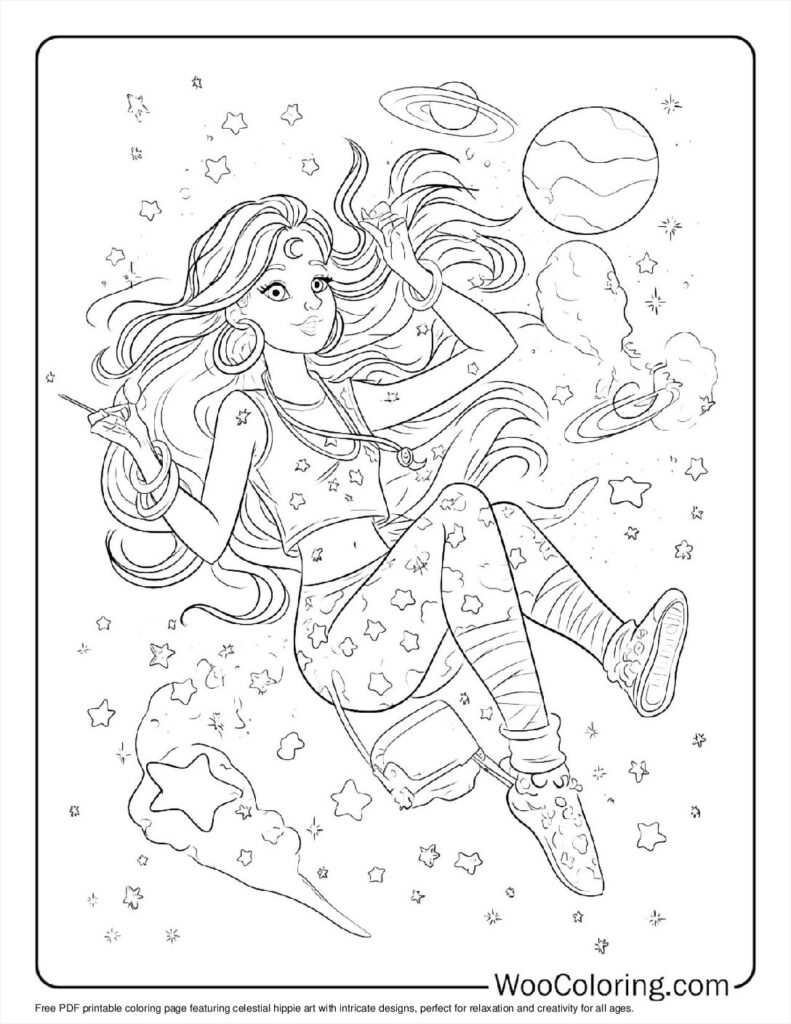 100+ Hippie coloring pages (Free PDF To Print) | Woo Coloring