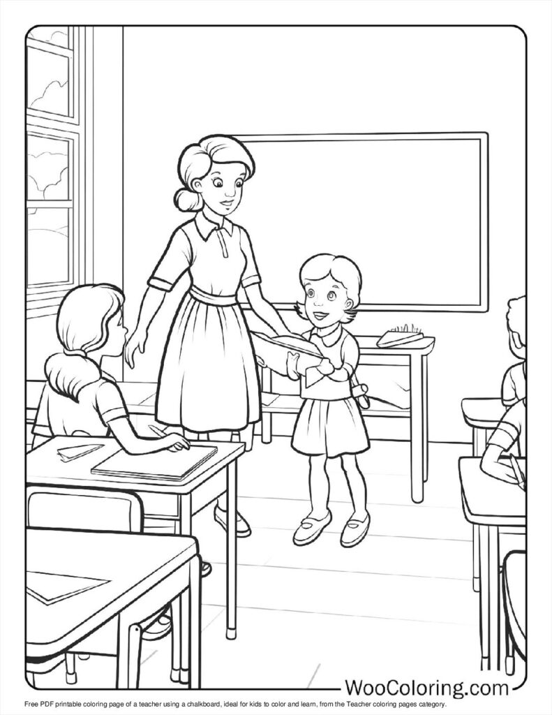 100+ Teacher coloring pages (Free PDF To Print) | Woo Coloring