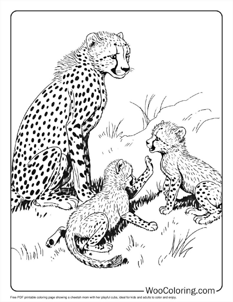 100+ Cheetah coloring pages (Free PDF To Print) | Woo Coloring