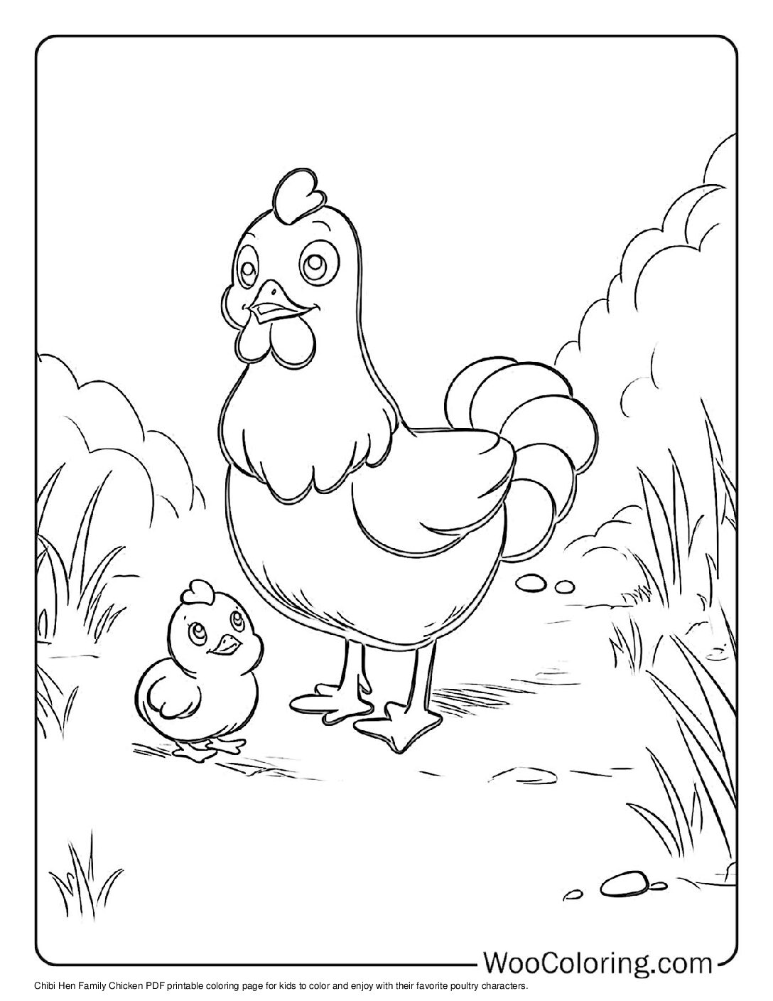 100+ Chicken coloring pages (Free PDF To Print) | Woo Coloring